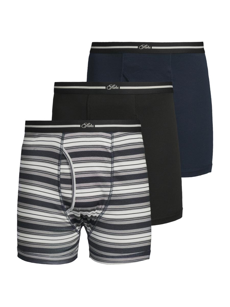 Shop Saks Fifth Avenue COLLECTION 3-Pack Striped Boxer Brief Set | Saks ...