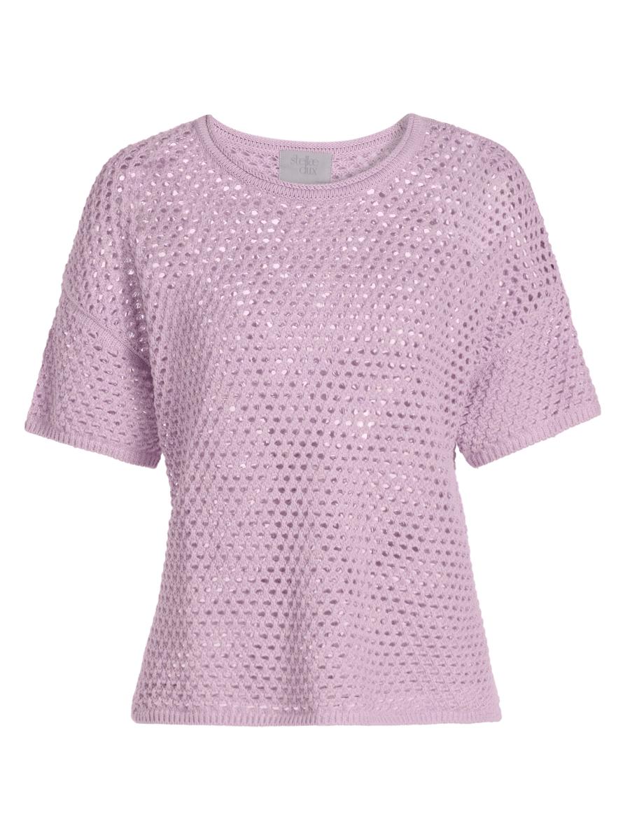 Stellae Dux Boxy Crocheted T-Shirt | Saks Fifth Avenue