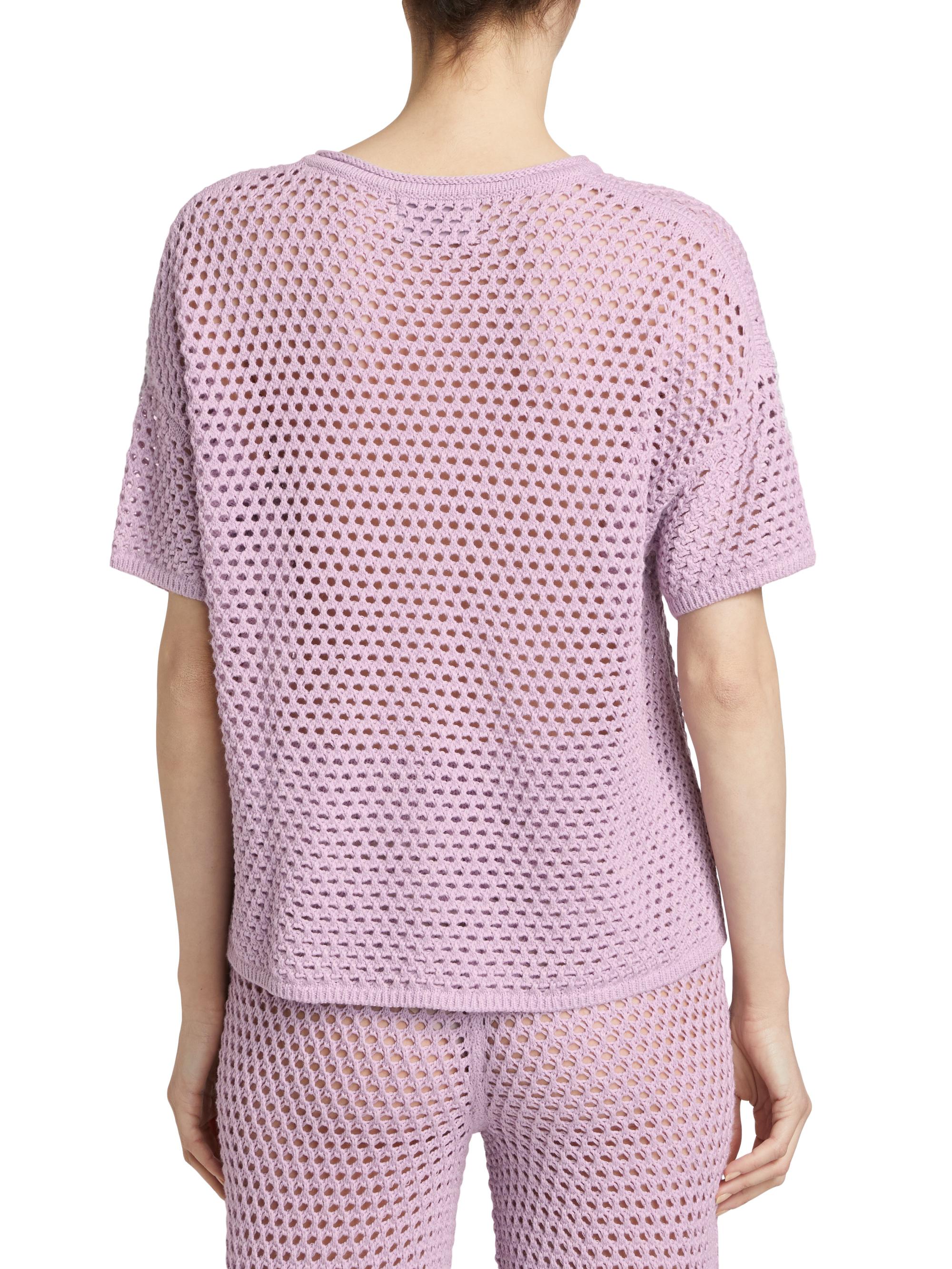 Stellae Dux Boxy Crocheted T-Shirt | Saks Fifth Avenue