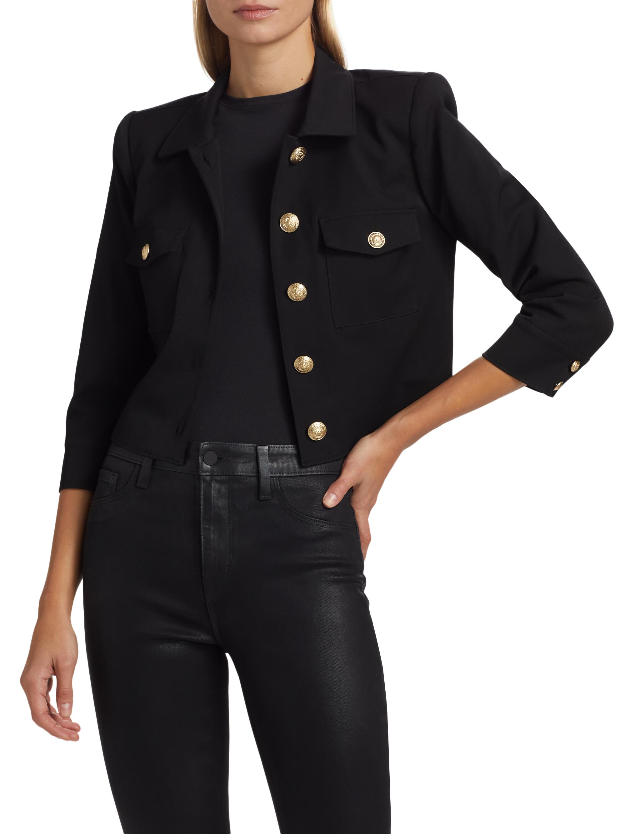 Shop L'AGENCE Kumi Twill Crop Jacket | Saks Fifth Avenue