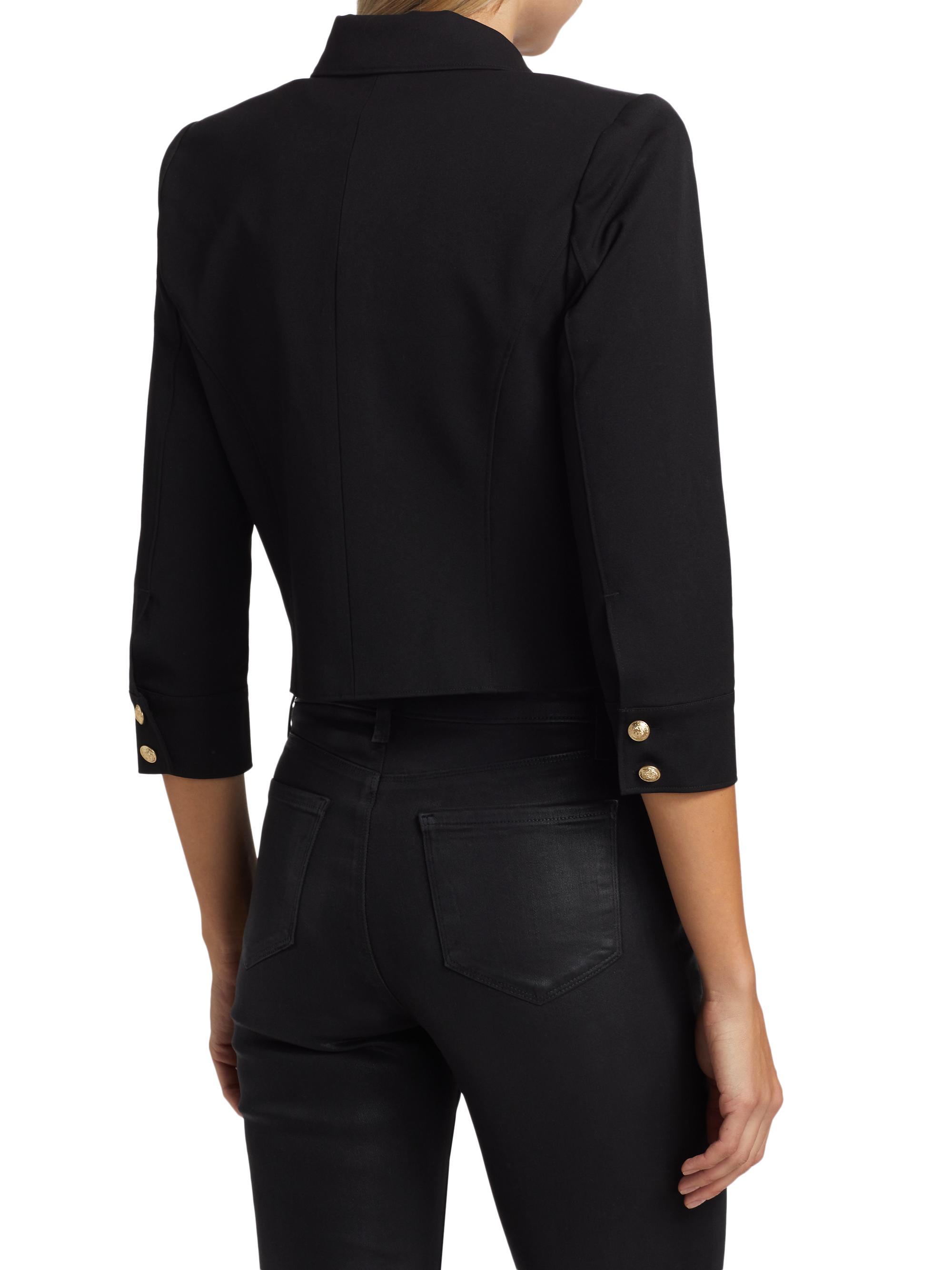 Shop L'AGENCE Kumi Twill Crop Jacket | Saks Fifth Avenue