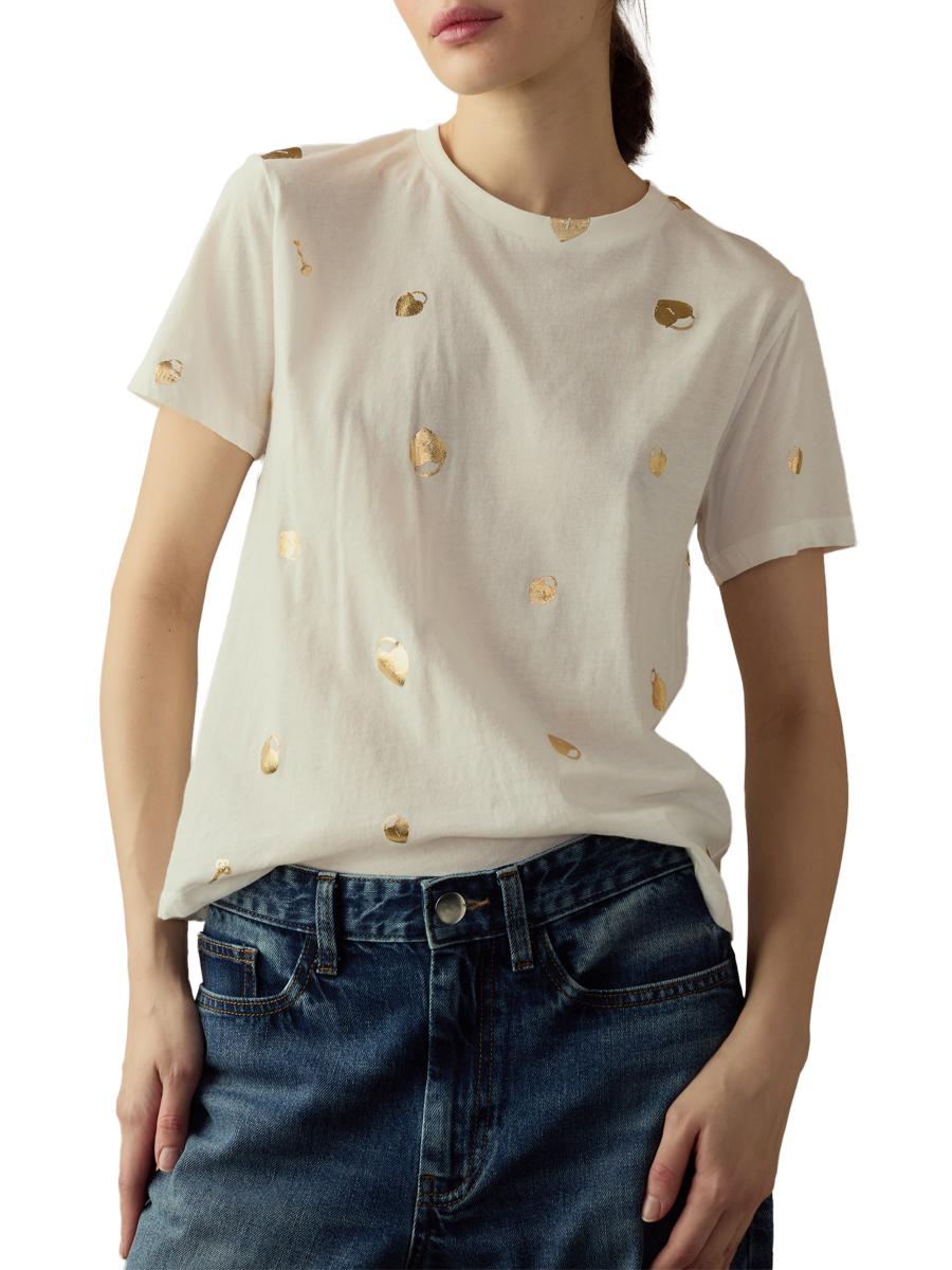 Cynthia Rowley Locks And Keys Metallic T-Shirt | Saks Fifth Avenue