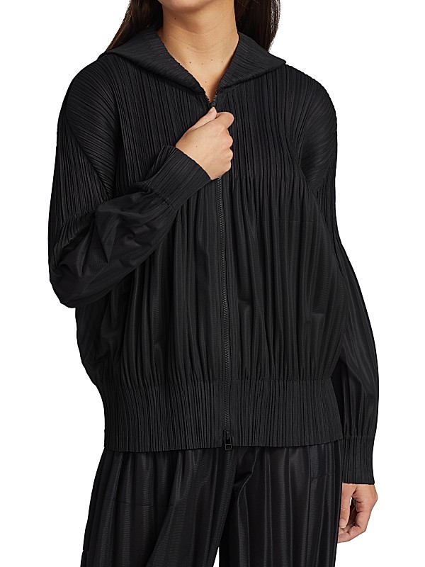 Shop Pleats Please Issey Miyake Fluffy Basics Hooded Jacket Shop Pleats Please Issey Miyake Fluffy Basics Hooded Jacket