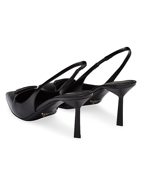 Shop Prada Brushed Leather Slingback Pumps | Saks Fifth Avenue Shop Prada Brushed Leather Slingback Pumps | Saks Fifth Avenue