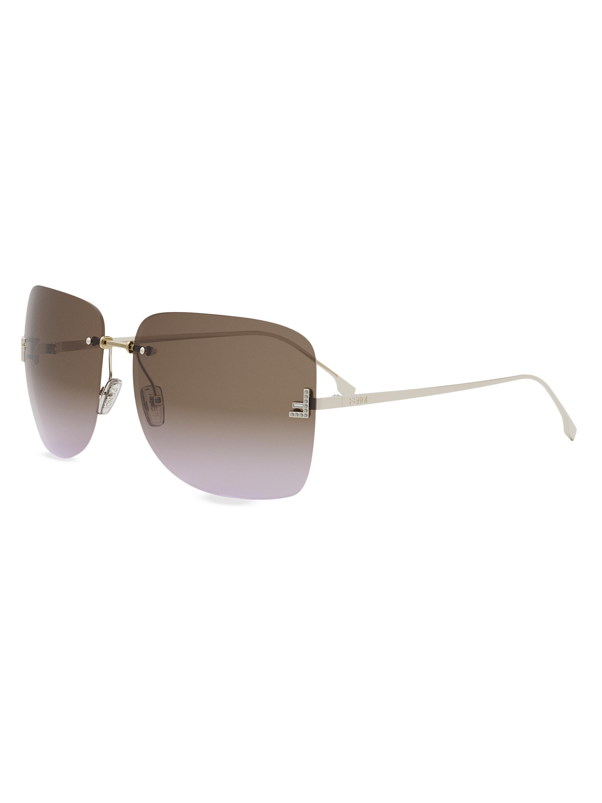 Fendi Fendi First 65MM Crystal-Embellished Square Sunglasses | Saks ...