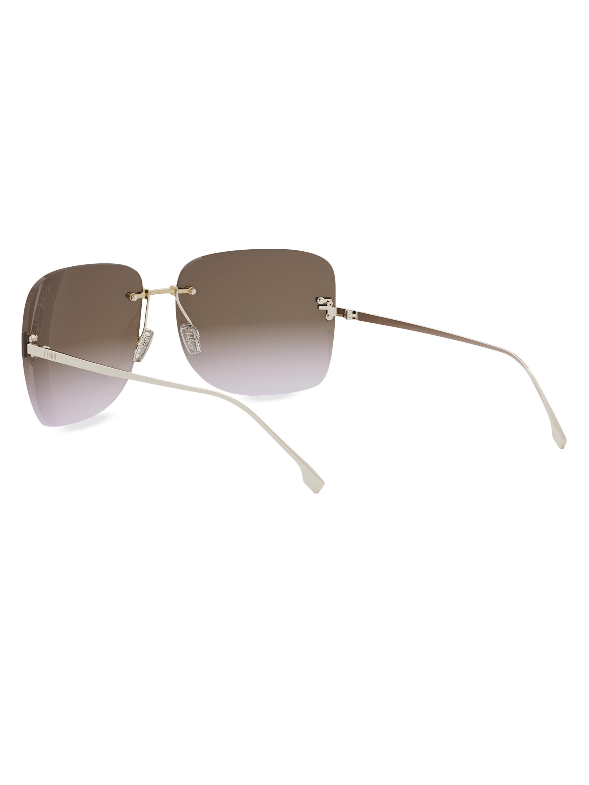 Fendi Fendi First 65MM Crystal-Embellished Square Sunglasses | Saks ...