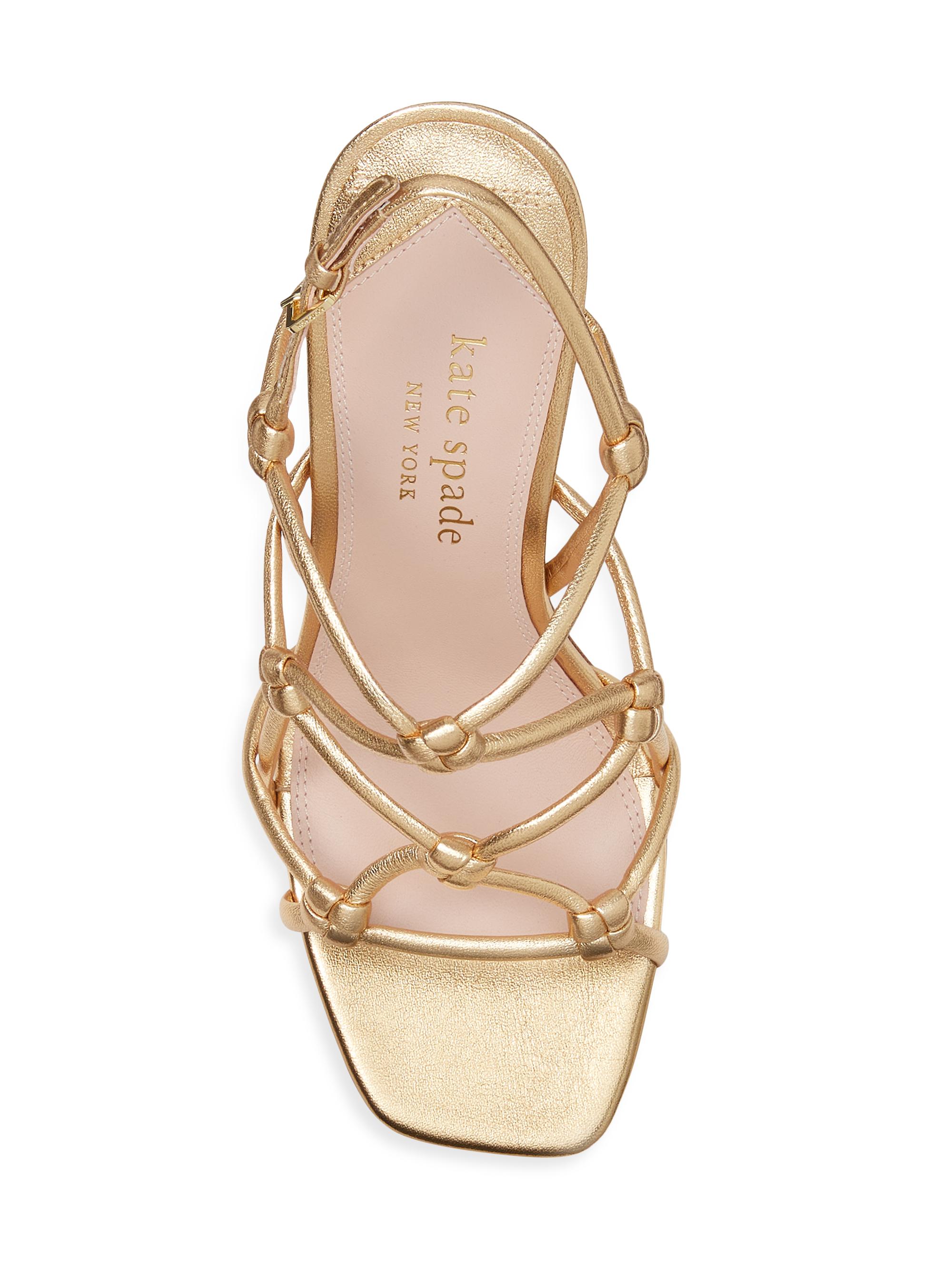 kate spade new york Coco 100MM Metallic Leather Sandals | Saks Fifth Avenue