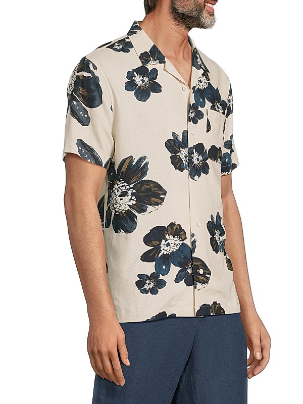 Shop Vince Blossoms Linen-Blend Camp Shirt | Saks Fifth Avenue Shop Vince Blossoms Linen-Blend Camp Shirt | Saks Fifth Avenue