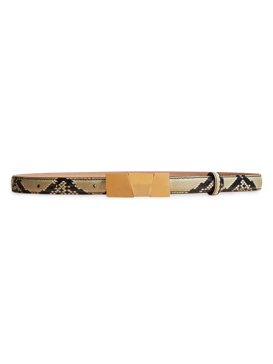 Khaite Small Axel Python Embossed Leather Belt | Saks Fifth Avenue