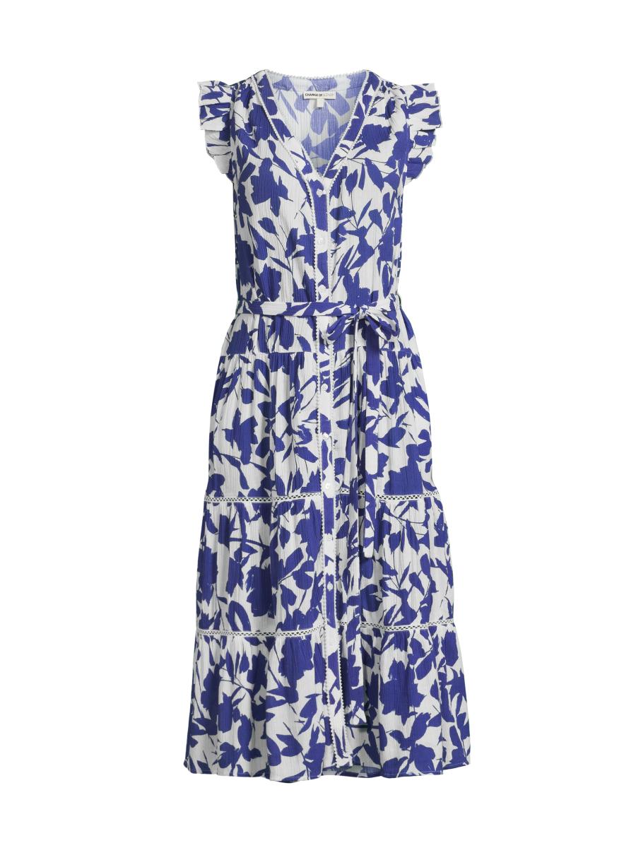 Shop Change of Scenery Emily Leaf Cotton Tie-Waist Shirtdress | Saks ...