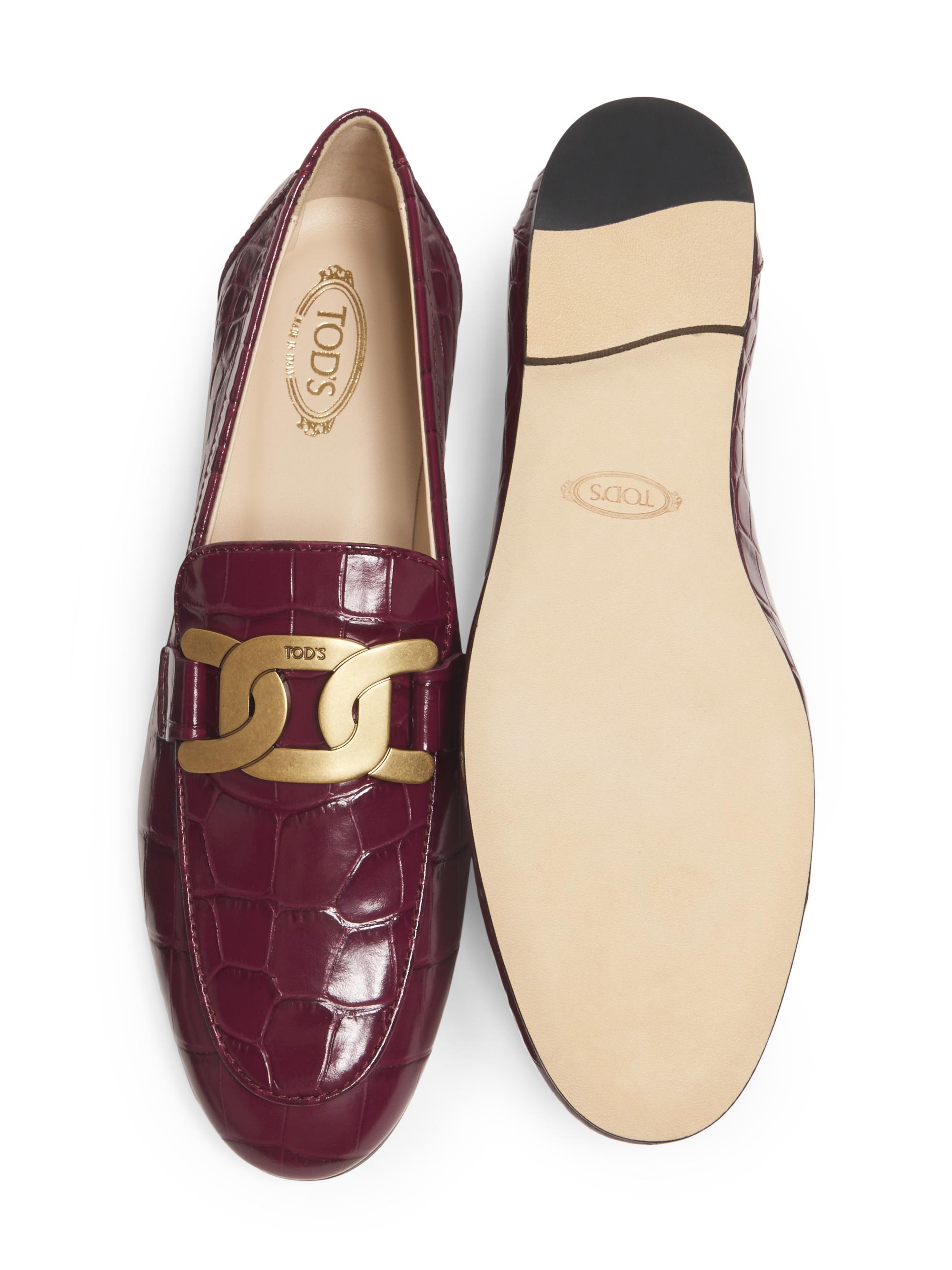 Tod's Kate Croc-Embossed Loafers | Saks Fifth Avenue