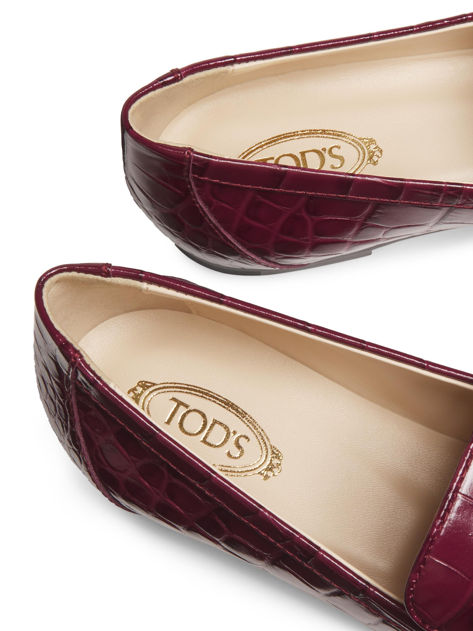Tod's Kate Croc-Embossed Loafers | Saks Fifth Avenue
