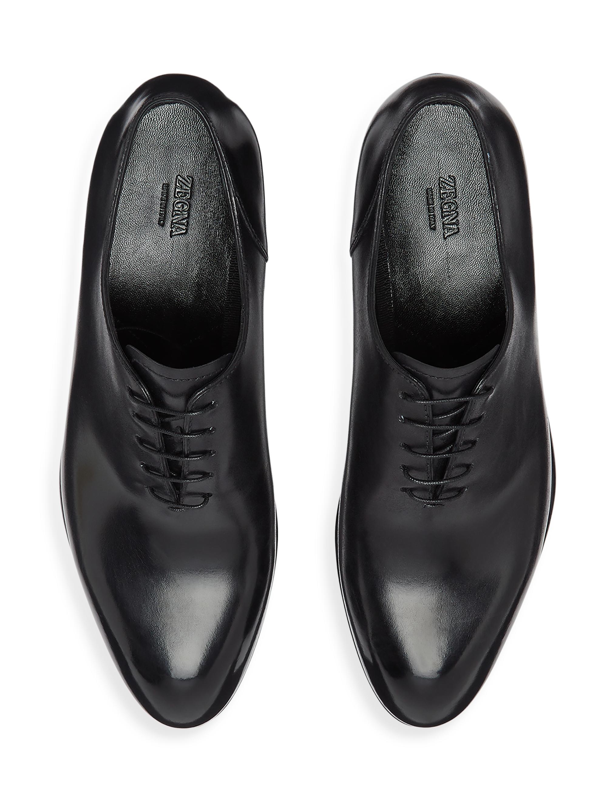 ZEGNA Hand-Buffed Leather Vienna Evening Wholecut Oxford | Saks Fifth ...