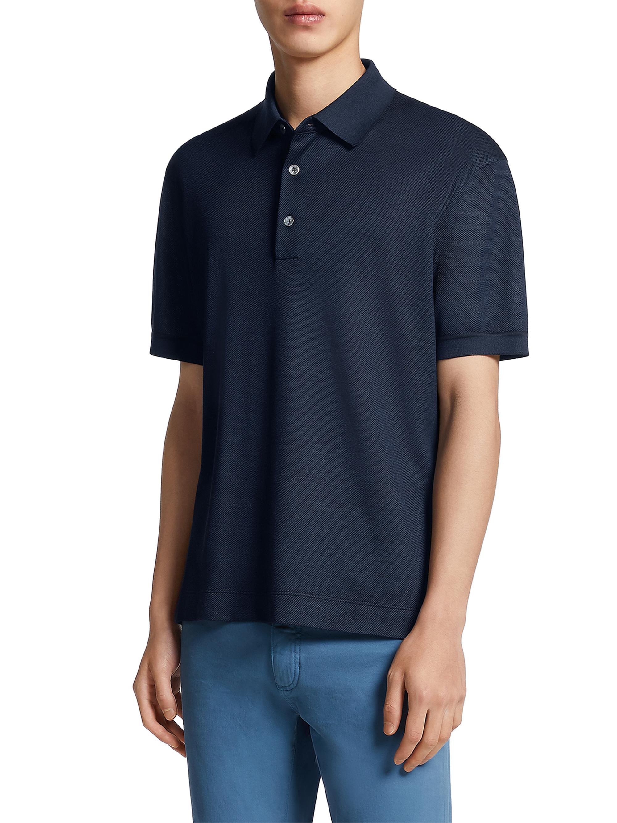 ZEGNA Silk Polo Shirt | Saks Fifth Avenue