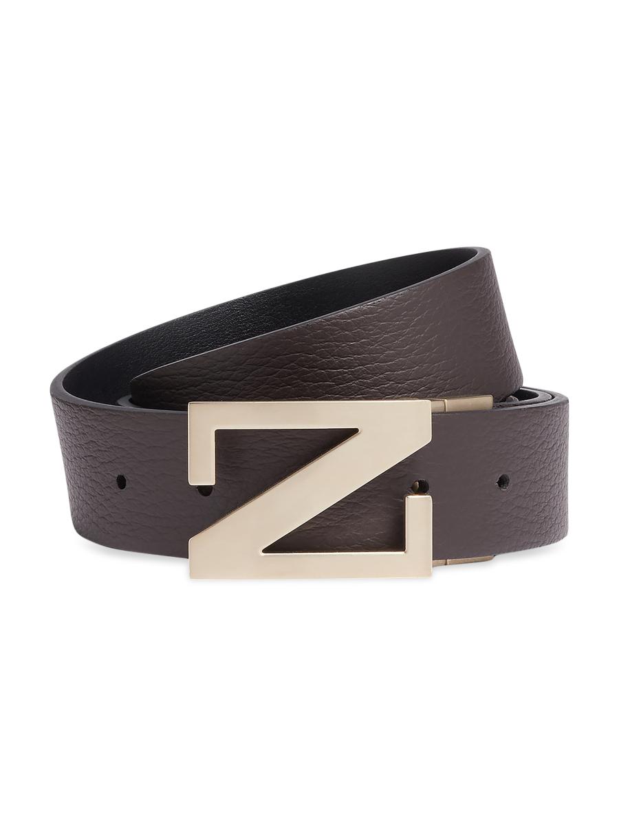 ZEGNA Grained Leather Reversible Belt | Saks Fifth Avenue