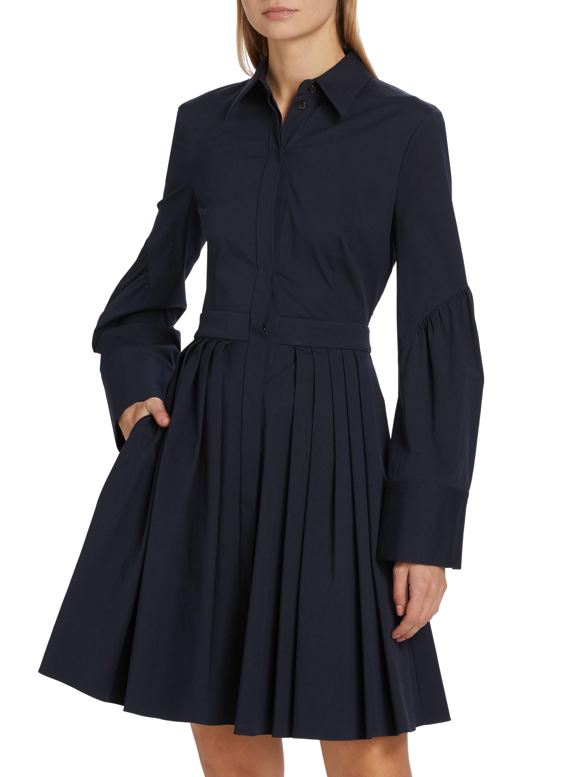 Michael Kors Collection Cotton Pleated Shirtdress | Saks Fifth Avenue