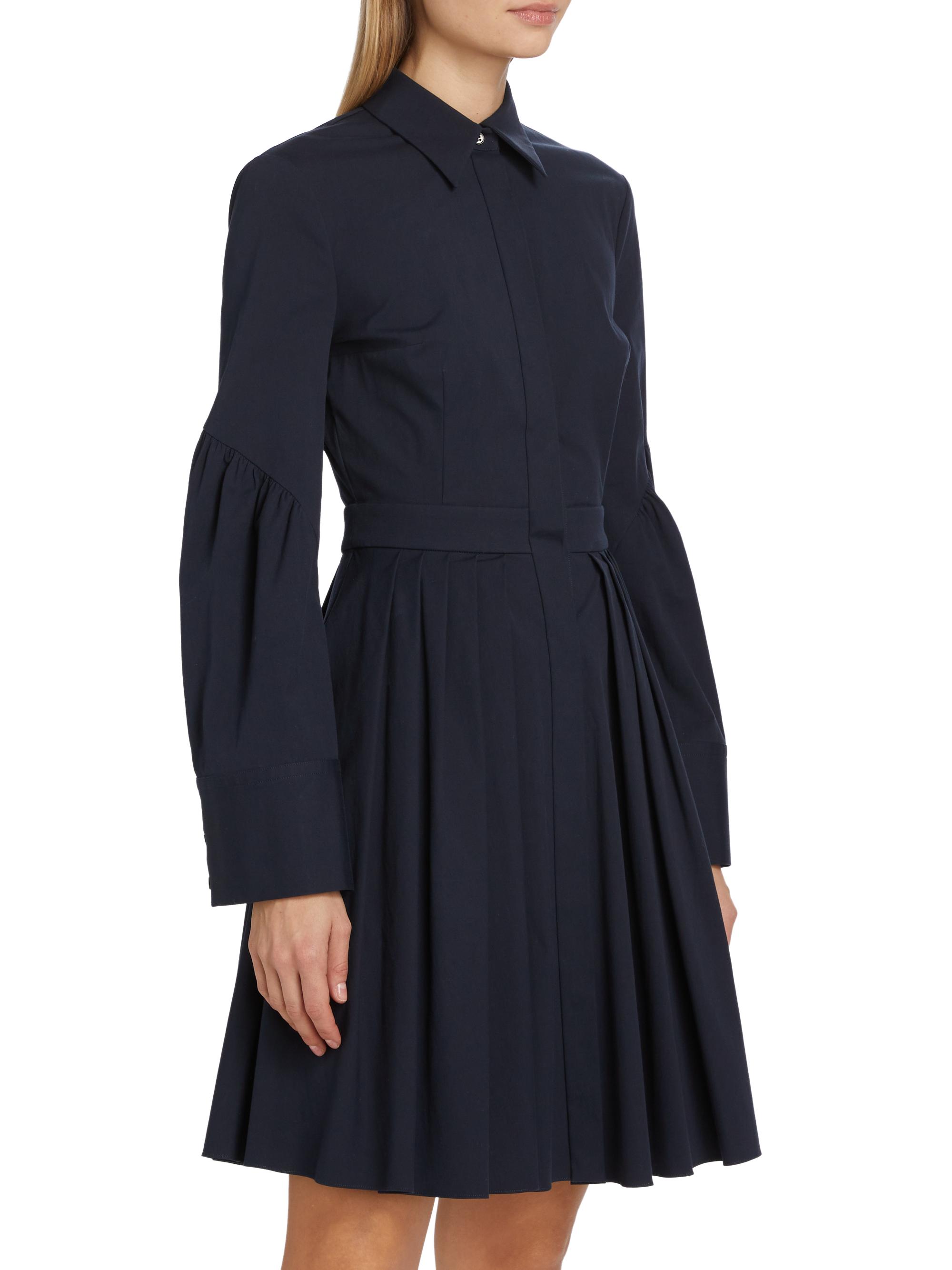 Michael Kors Collection Cotton Pleated Shirtdress | Saks Fifth Avenue