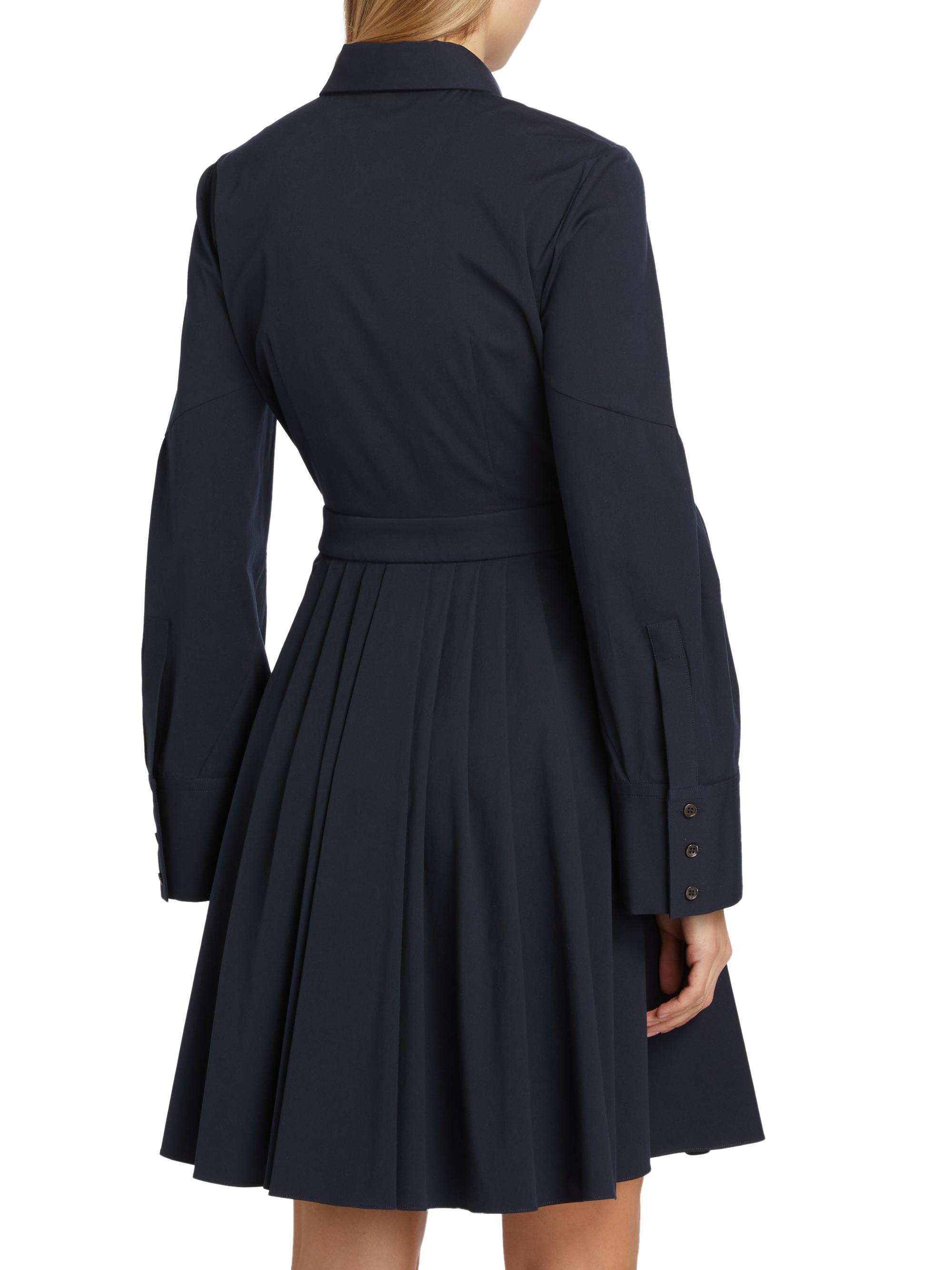 Michael Kors Collection Cotton Pleated Shirtdress | Saks Fifth Avenue