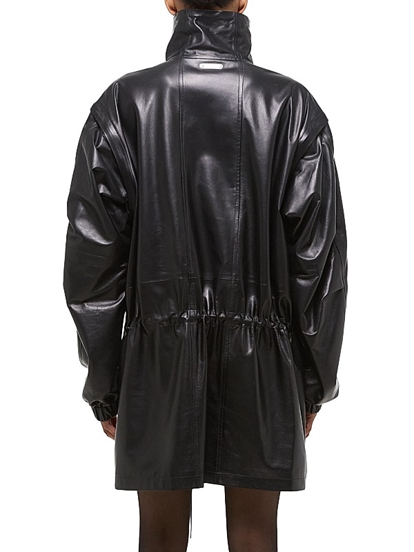 Shop Helmut Lang Leather Drawstring Half-Zip Jacket | Saks Shop Helmut Lang Leather Drawstring Half-Zip Jacket | Saks