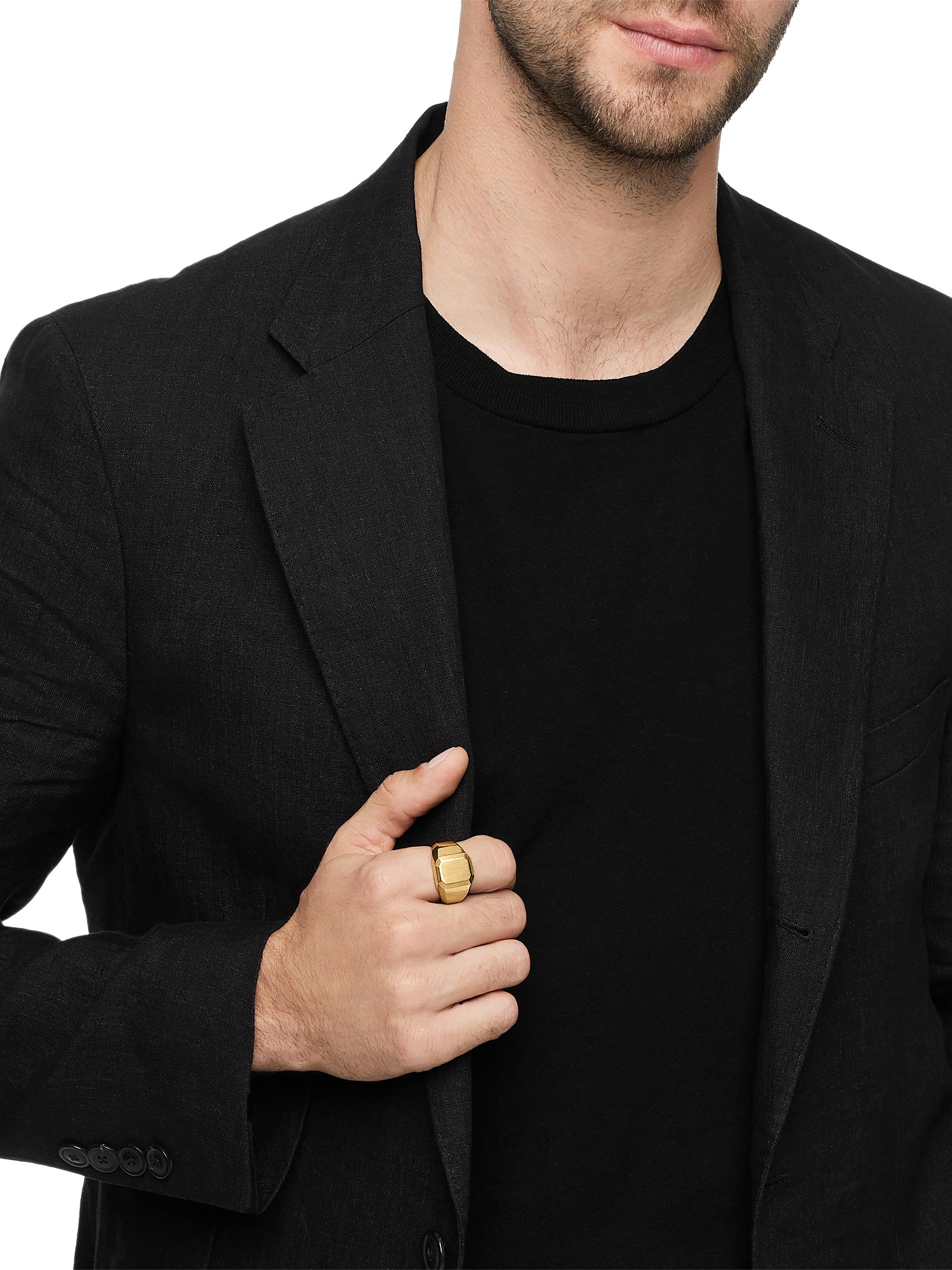 David Yurman Deco Heirloom Signet Ring in 18K Yellow Gold, 17MM | Saks ...