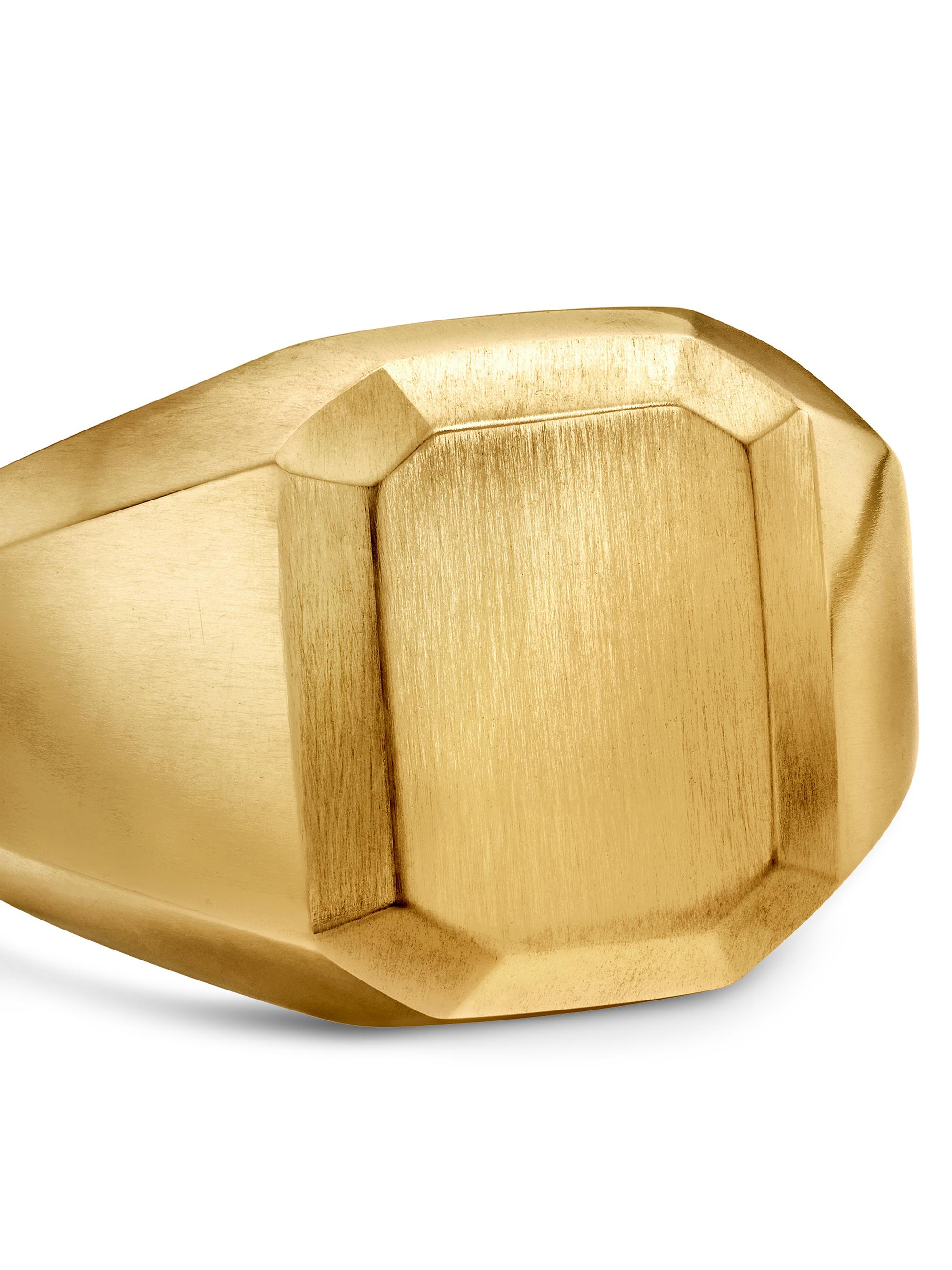 David Yurman Deco Heirloom Signet Ring in 18K Yellow Gold, 17MM | Saks ...