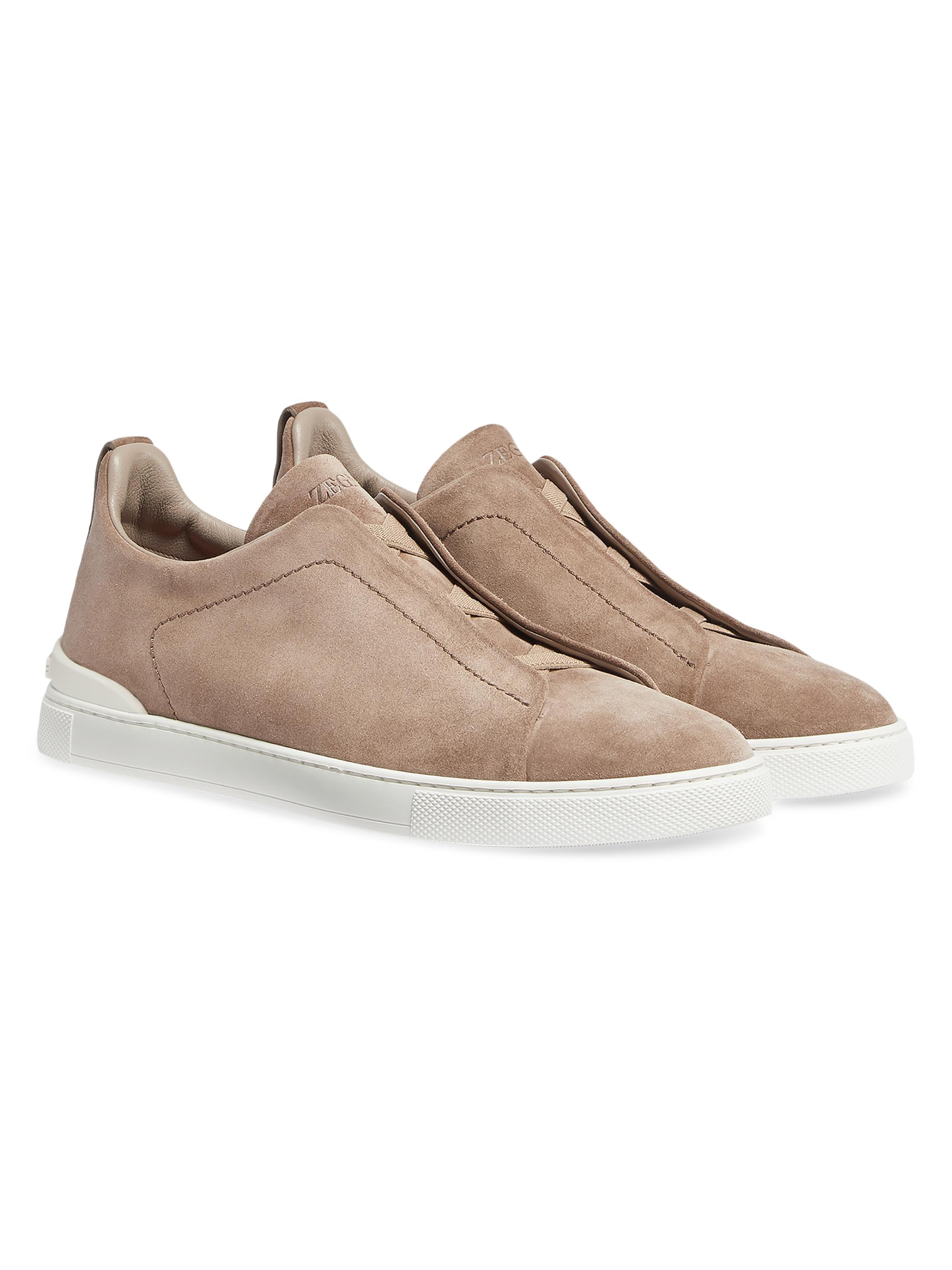 ZEGNA Suede Triple Stitch Sneakers | Saks Fifth Avenue