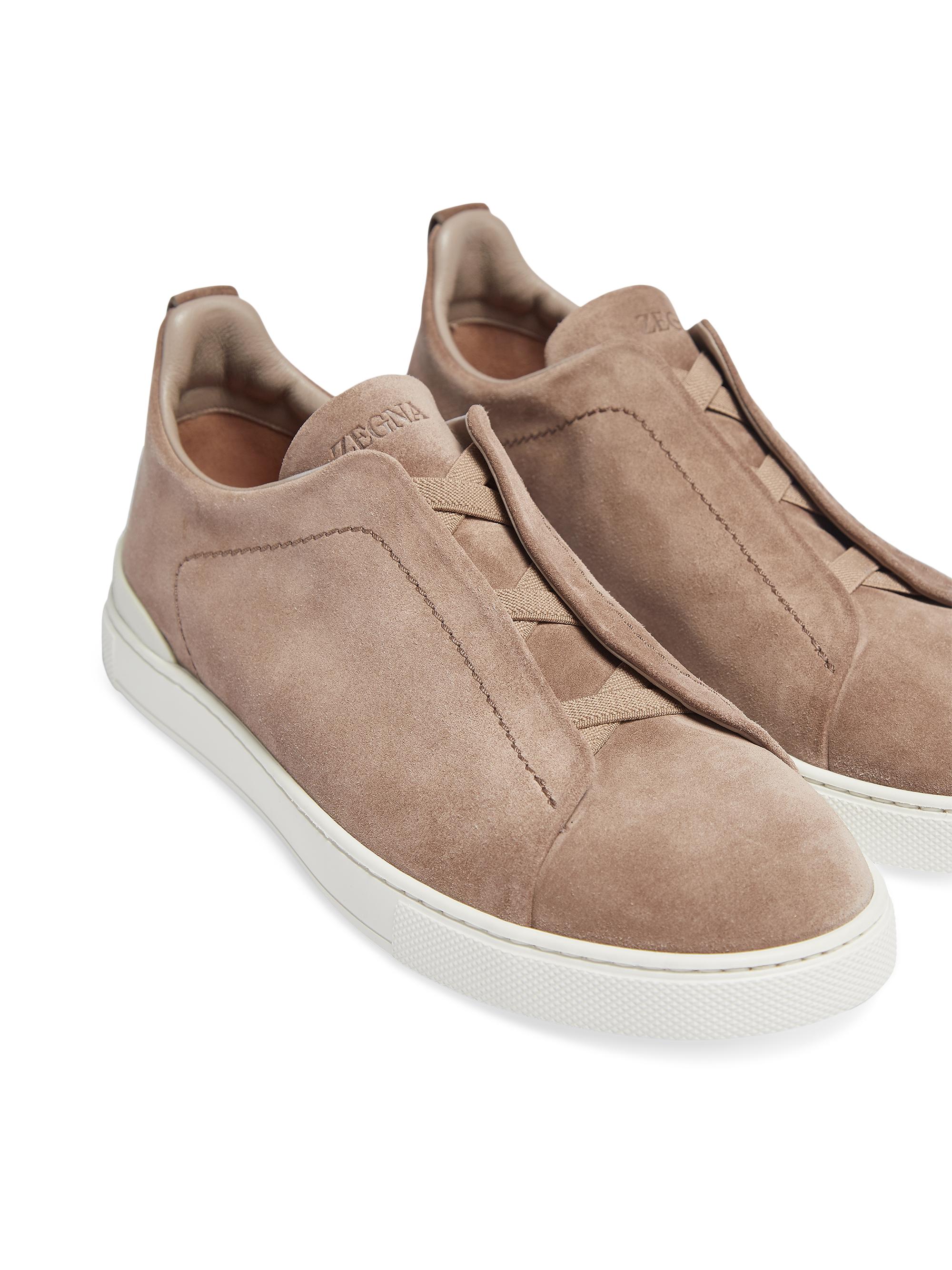 ZEGNA Suede Triple Stitch Sneakers | Saks Fifth Avenue