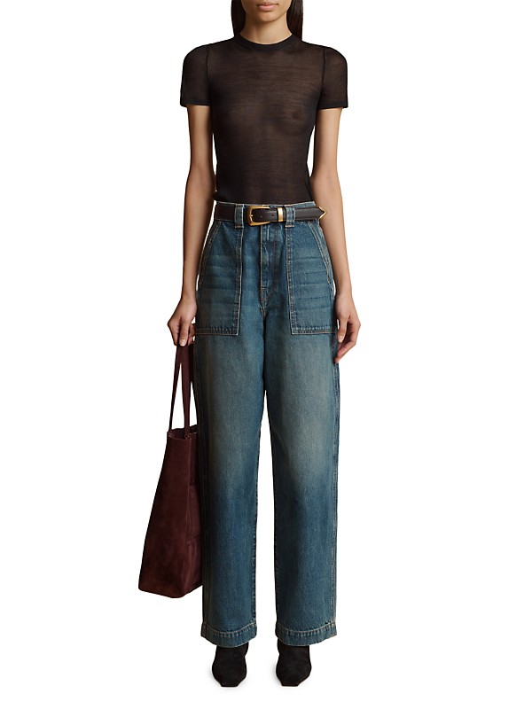 Shop Khaite Hewitt High-Rise Jeans | Saks Fifth Avenue Shop Khaite Hewitt High-Rise Jeans | Saks Fifth Avenue