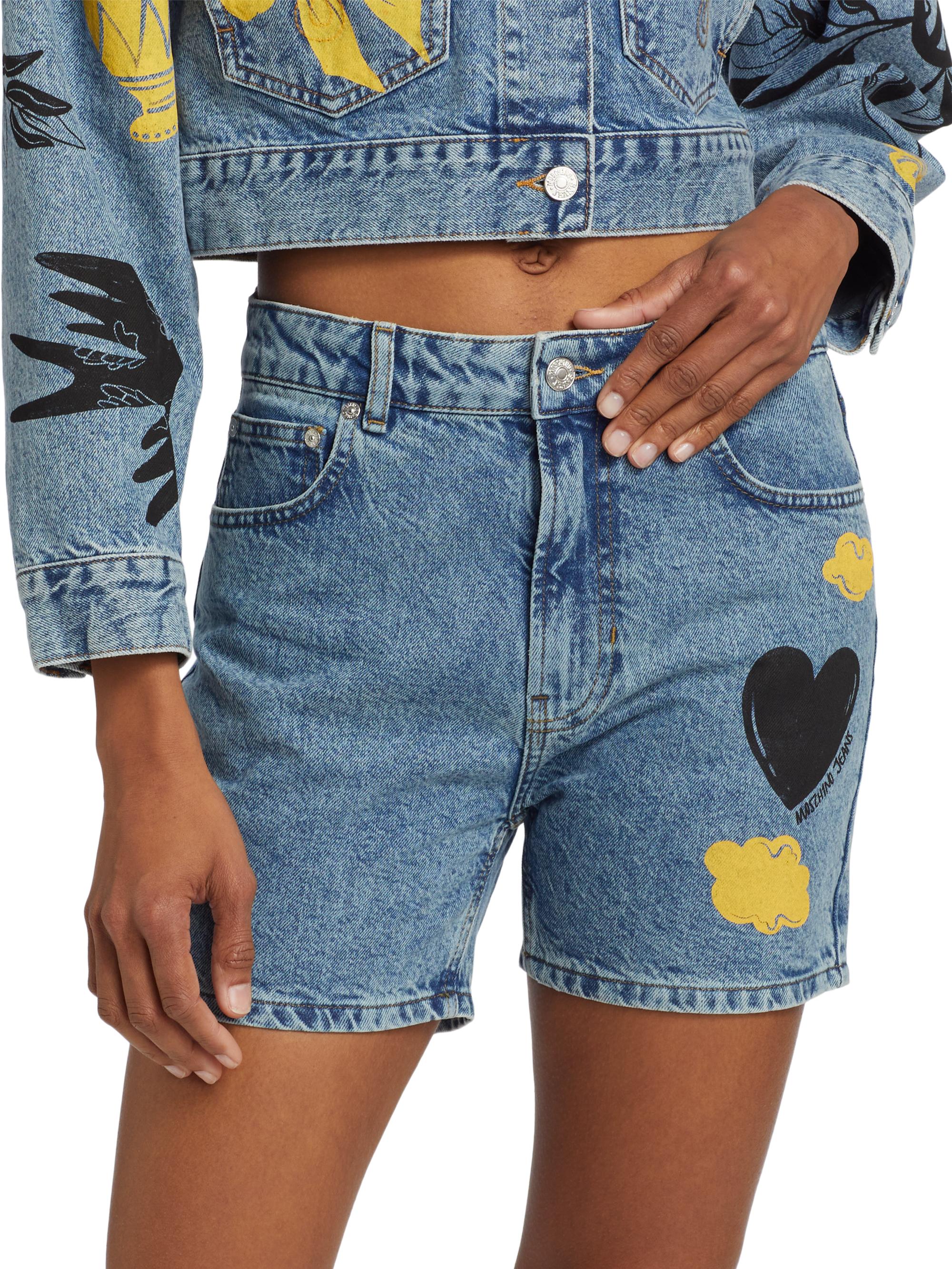 Moschino Jeans Printed Denim Shorts | Saks Fifth Avenue