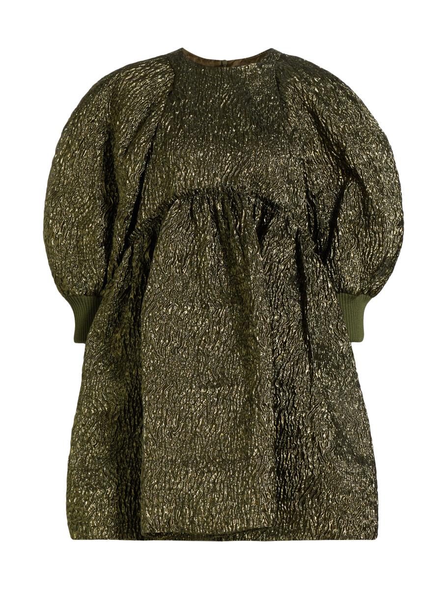 Simone Rocha Metallic Cloqué Smock Minidress | Saks Fifth Avenue
