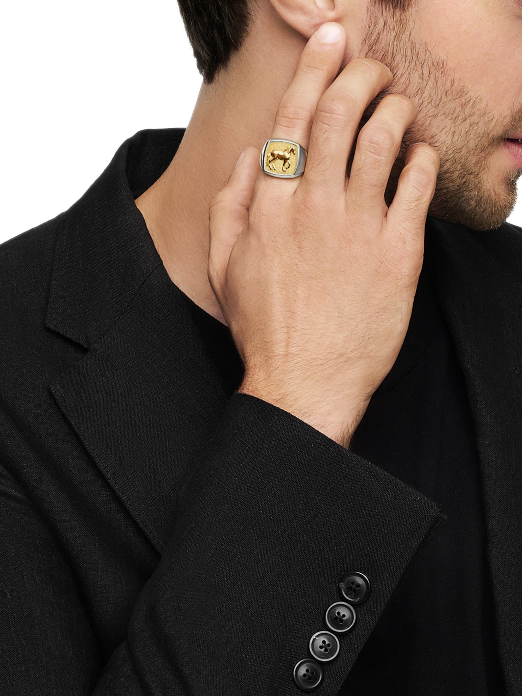 David Yurman Petrvs Horse Signet Ring in Sterling Silver | Saks Fifth ...