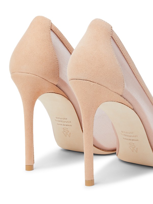 Shop Stuart Weitzman 100MM Mesh & Suede Pumps | Saks Fifth Shop Stuart Weitzman 100MM Mesh & Suede Pumps | Saks Fifth