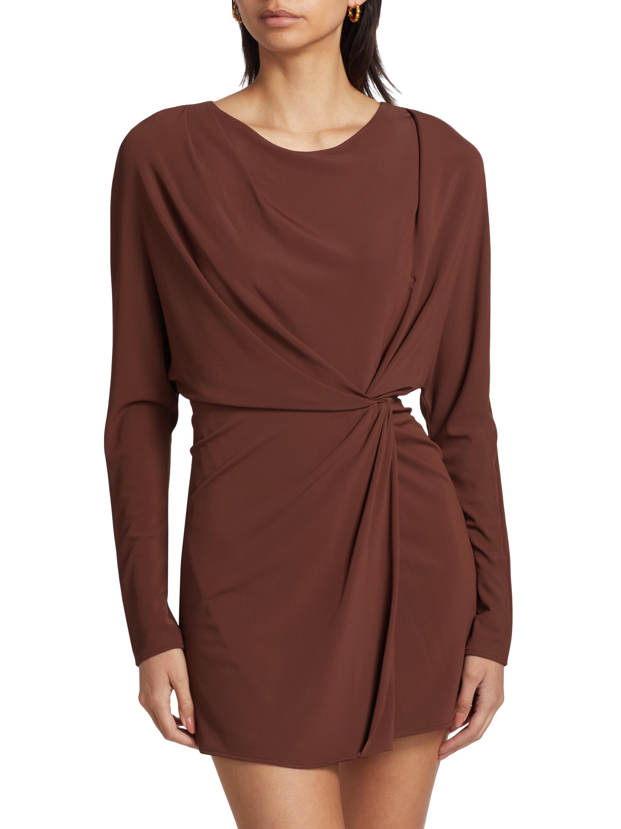 SIMKHAI Tasha Draped Jersey Minidress | Saks Fifth Avenue