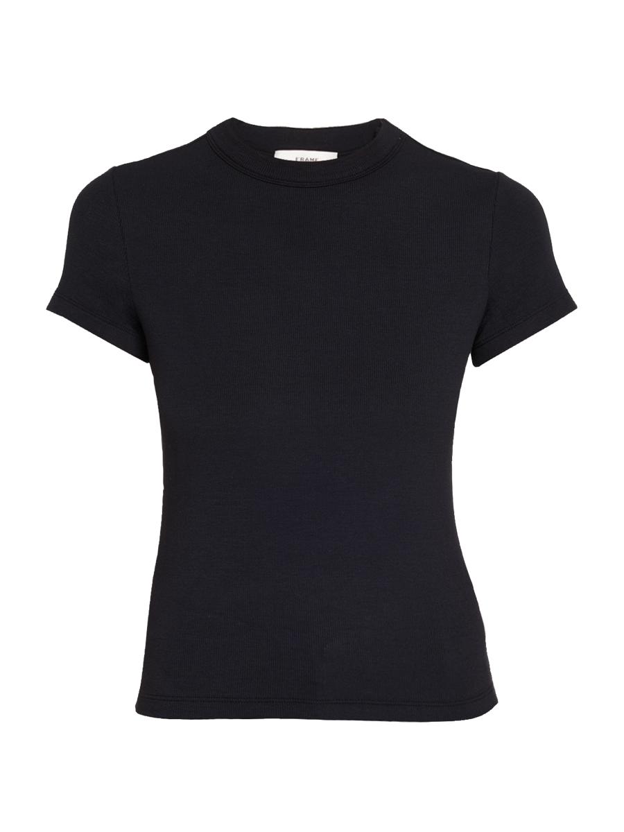 Frame Rib-Knit Crewneck T-Shirt | Saks Fifth Avenue