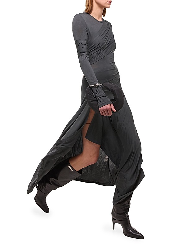 Shop Helmut Lang Protection Draped Midi-Dress | Saks Fifth Shop Helmut Lang Protection Draped Midi-Dress | Saks Fifth