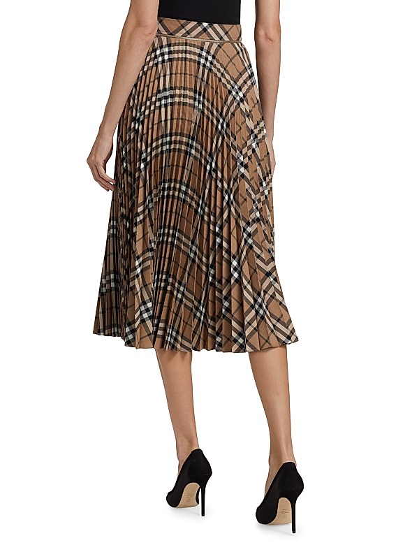 Shop Burberry Check Wool-Blend Pleated Midi-Skirt | Saks Shop Burberry Check Wool-Blend Pleated Midi-Skirt | Saks