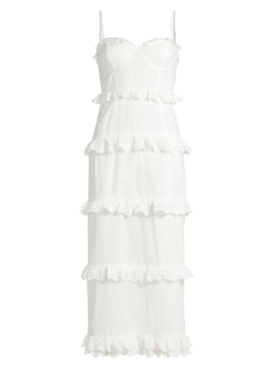 ASTR The Label Sandrima Ruffle-Trimmed Midi-Dress | Saks Fifth Avenue