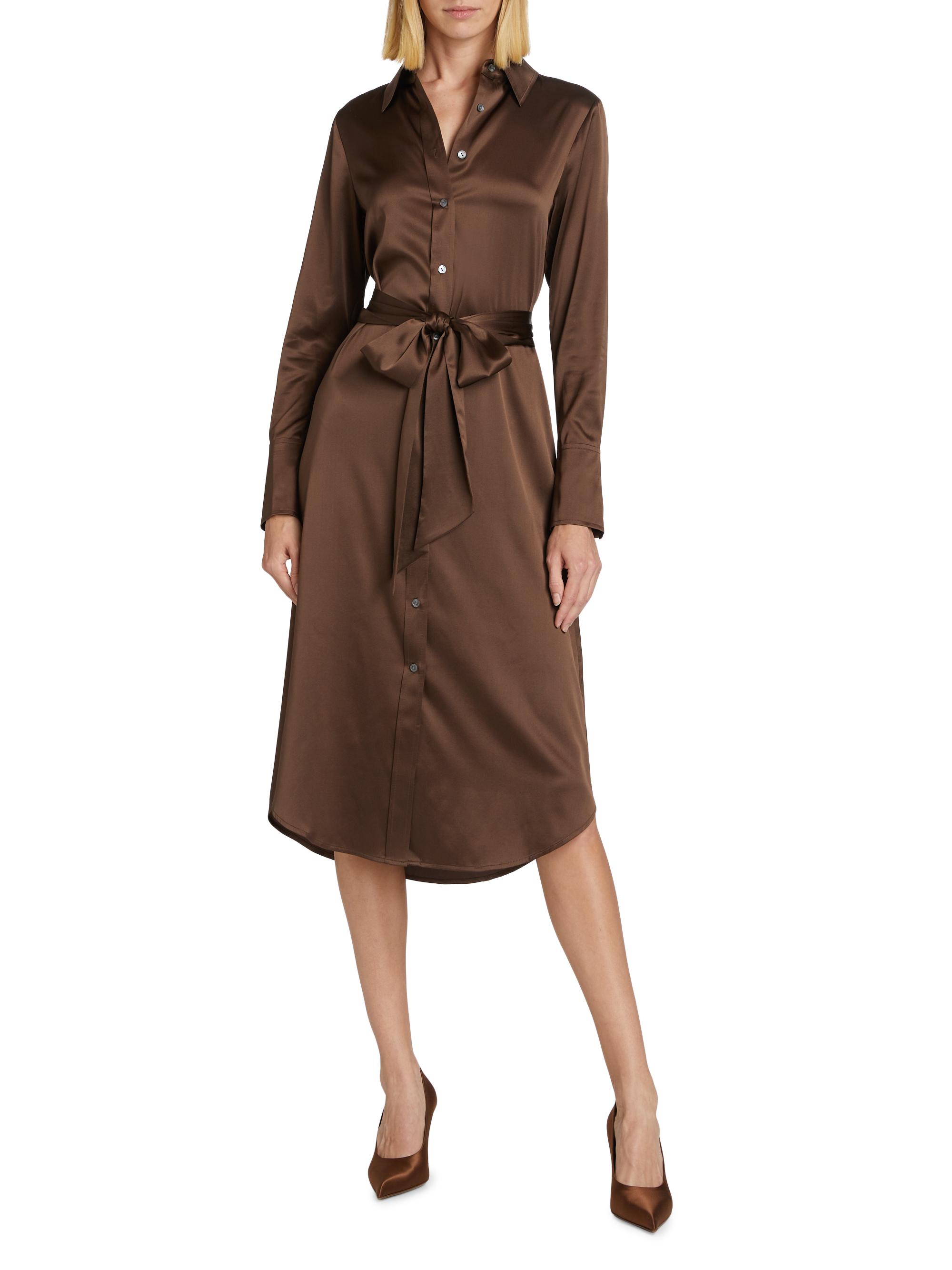 Ramy Brook Victoria Stretch Silk Tie-Waist Shirtdress | Saks Fifth Avenue