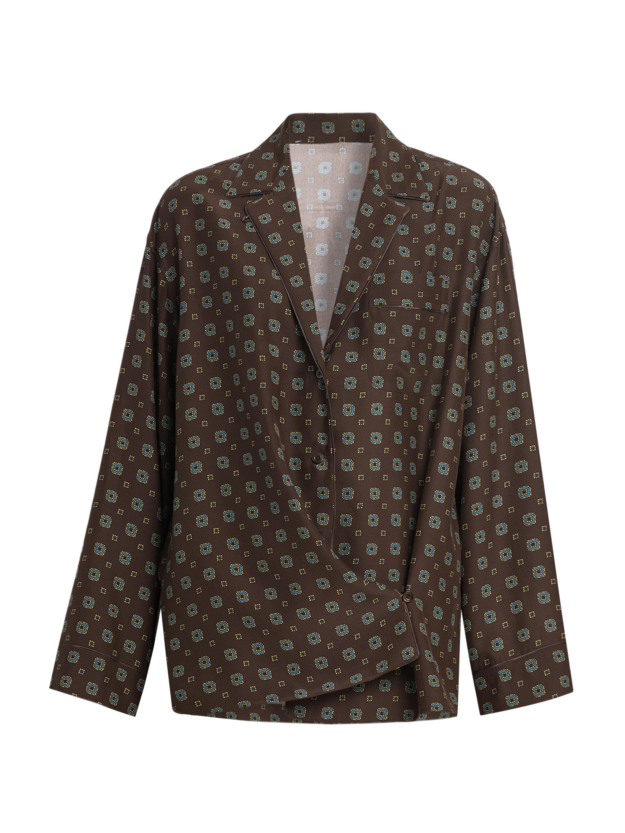 Moschino Geometric Print Matte Silk Blouse | Saks Fifth Avenue
