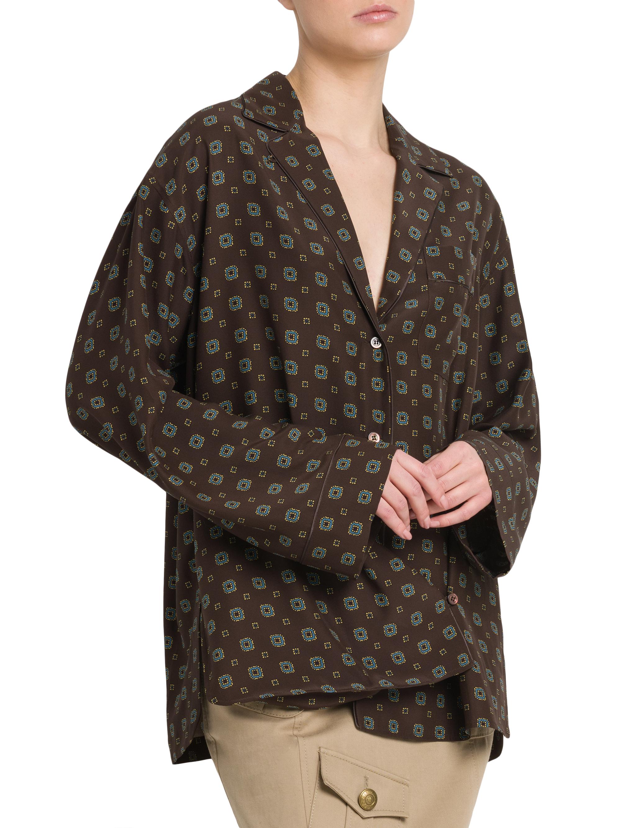 Moschino Geometric Print Matte Silk Blouse | Saks Fifth Avenue