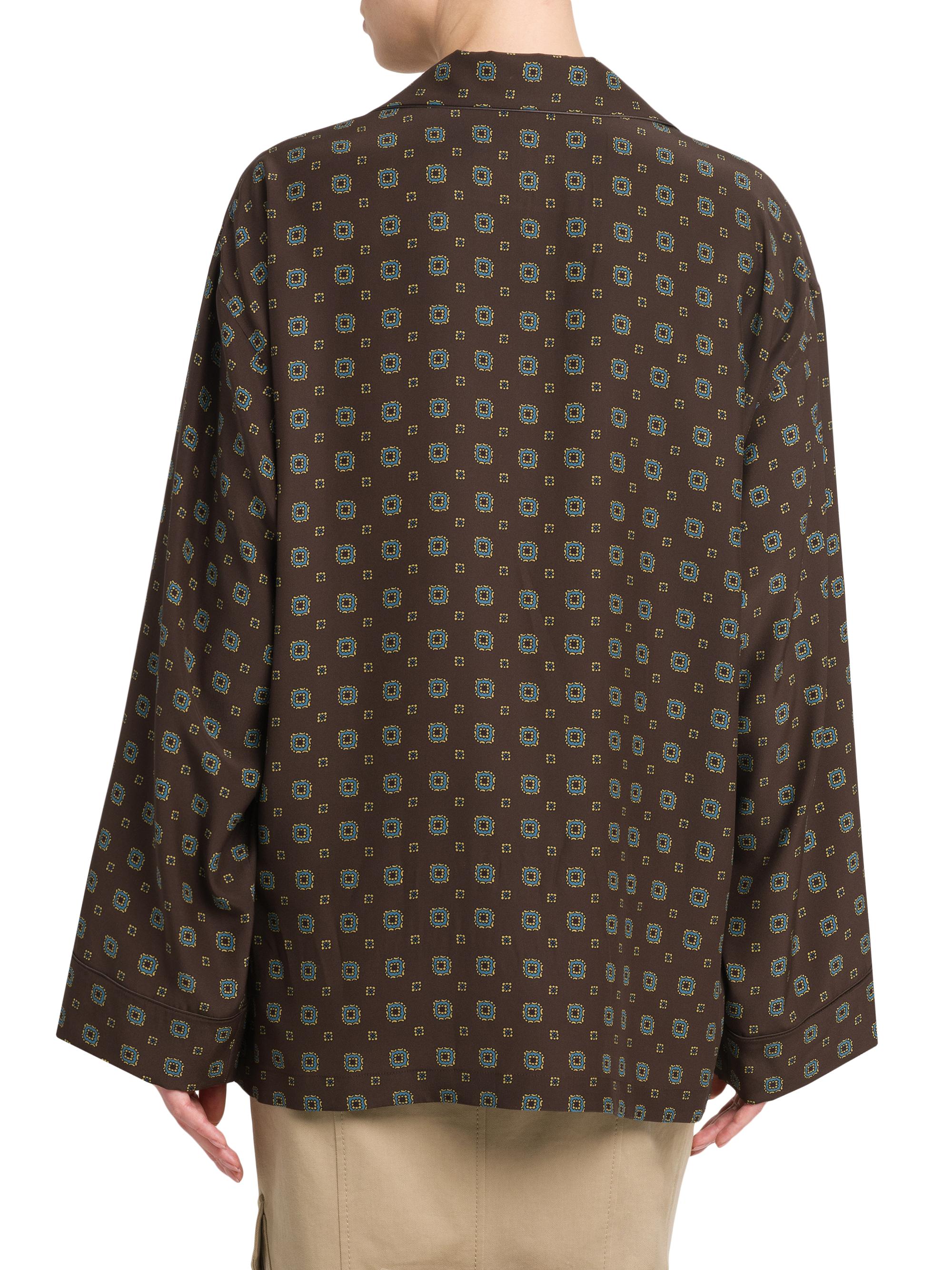 Moschino Geometric Print Matte Silk Blouse | Saks Fifth Avenue