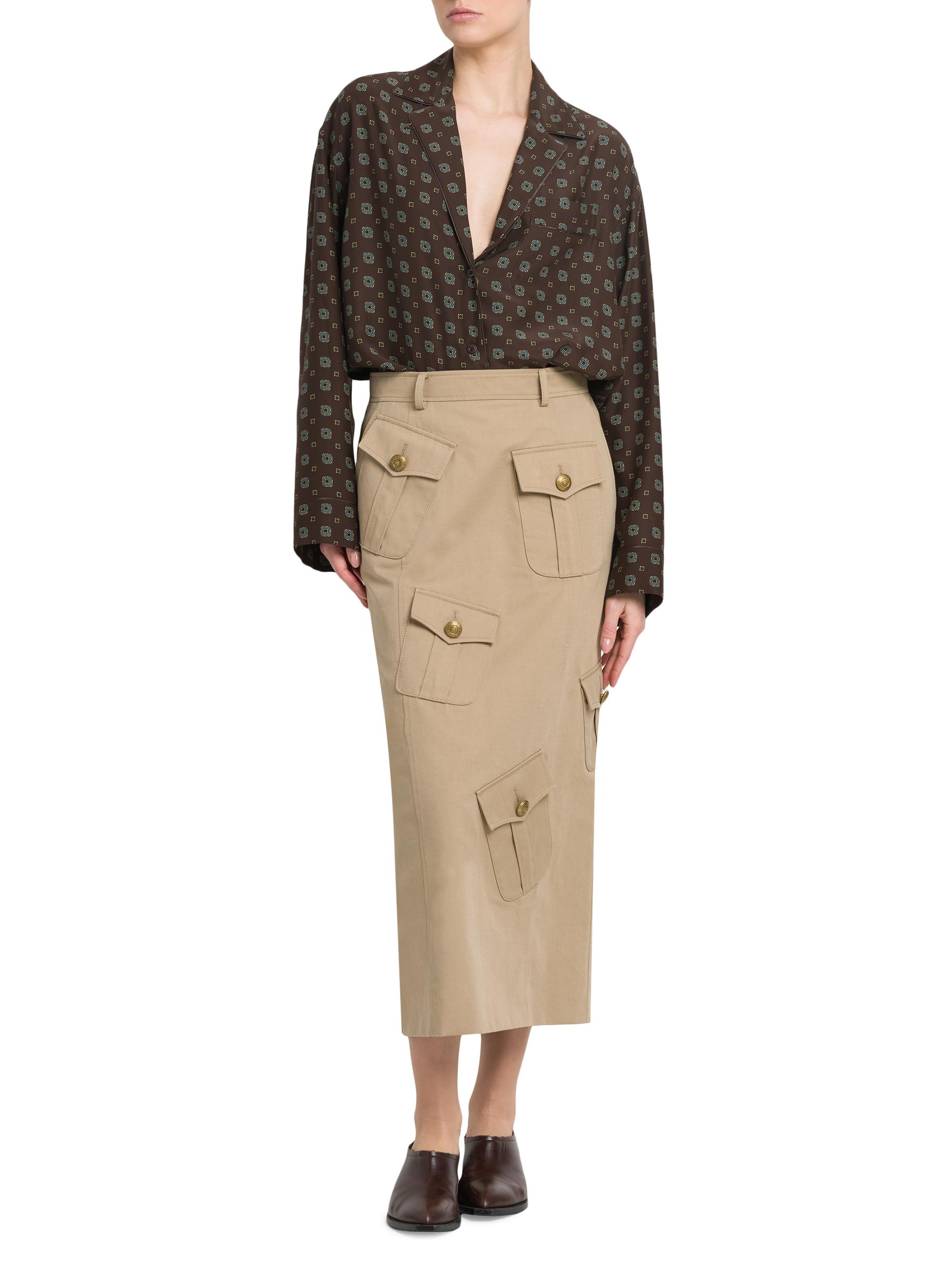 Moschino Geometric Print Matte Silk Blouse | Saks Fifth Avenue