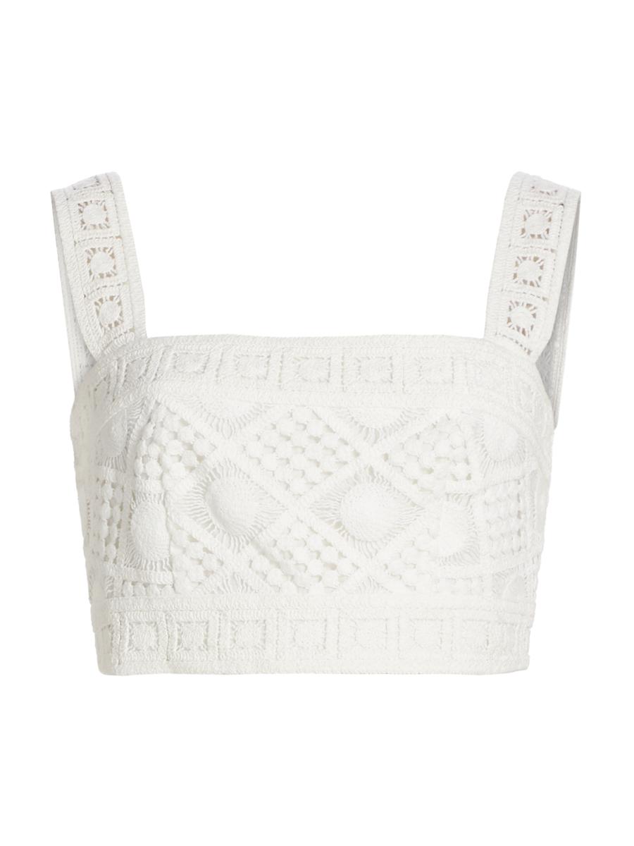 Milly Diamond Crochet Crop Top | Saks Fifth Avenue