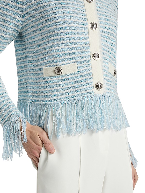 Shop Milly Textured Fringe Knit Jacket | Saks Fifth Avenue Shop Milly Textured Fringe Knit Jacket | Saks Fifth Avenue