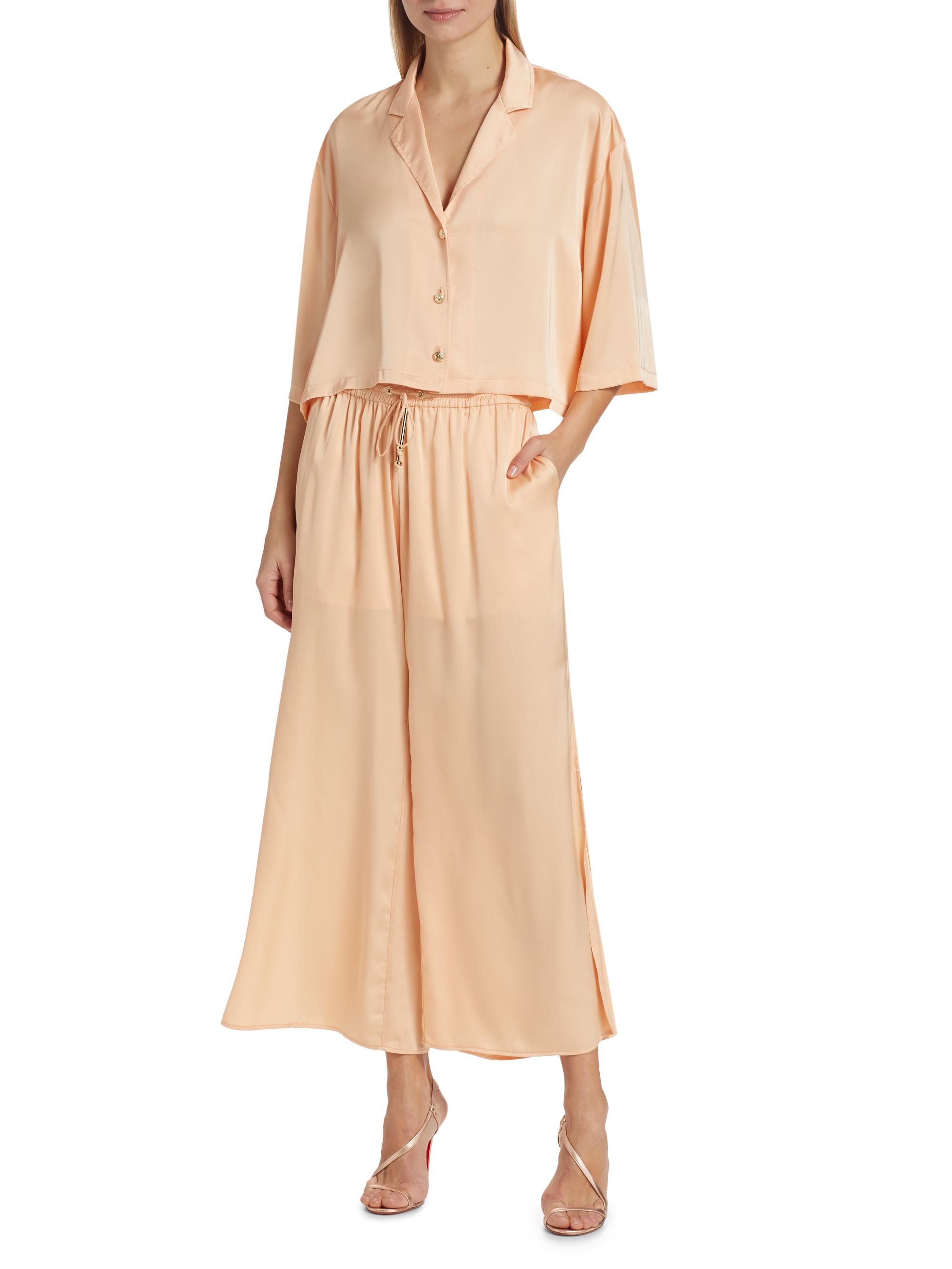 Generation Love Kenzie Cropped Satin Shirt | Saks Fifth Avenue