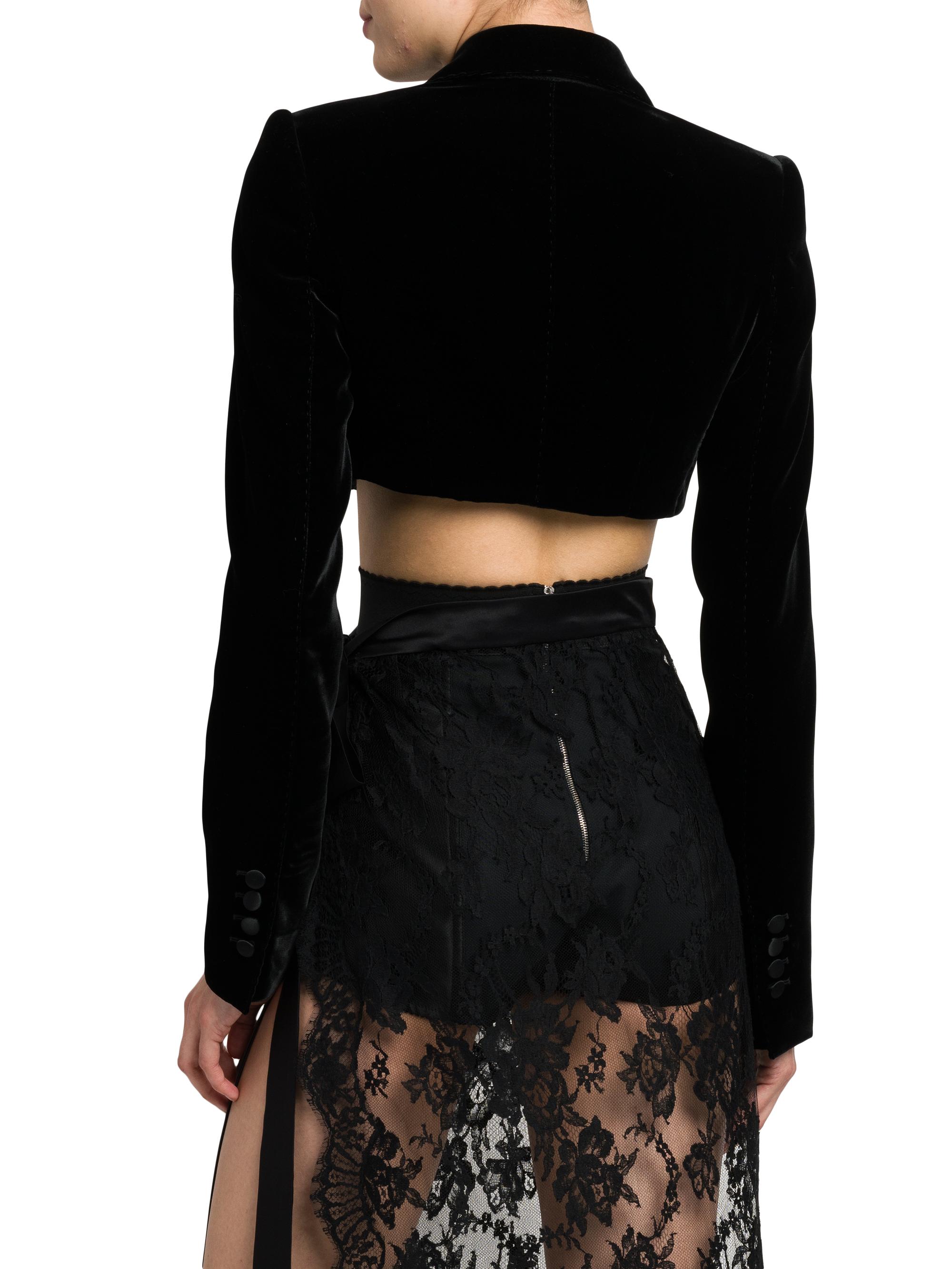 Dolce&Gabbana Velvet Cropped Blazer Jacket | Saks Fifth Avenue