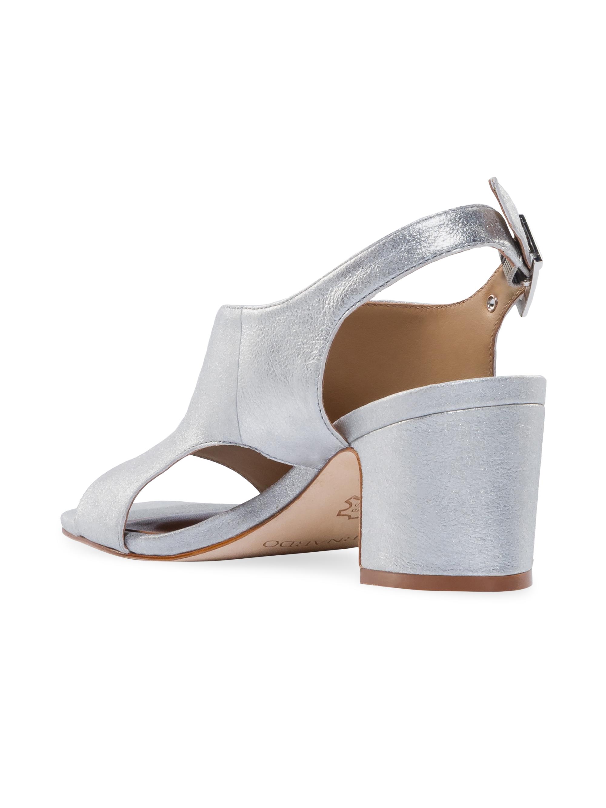 Bernardo Bedford Metallic Suede Mid Heel Sandals | Saks Fifth Avenue