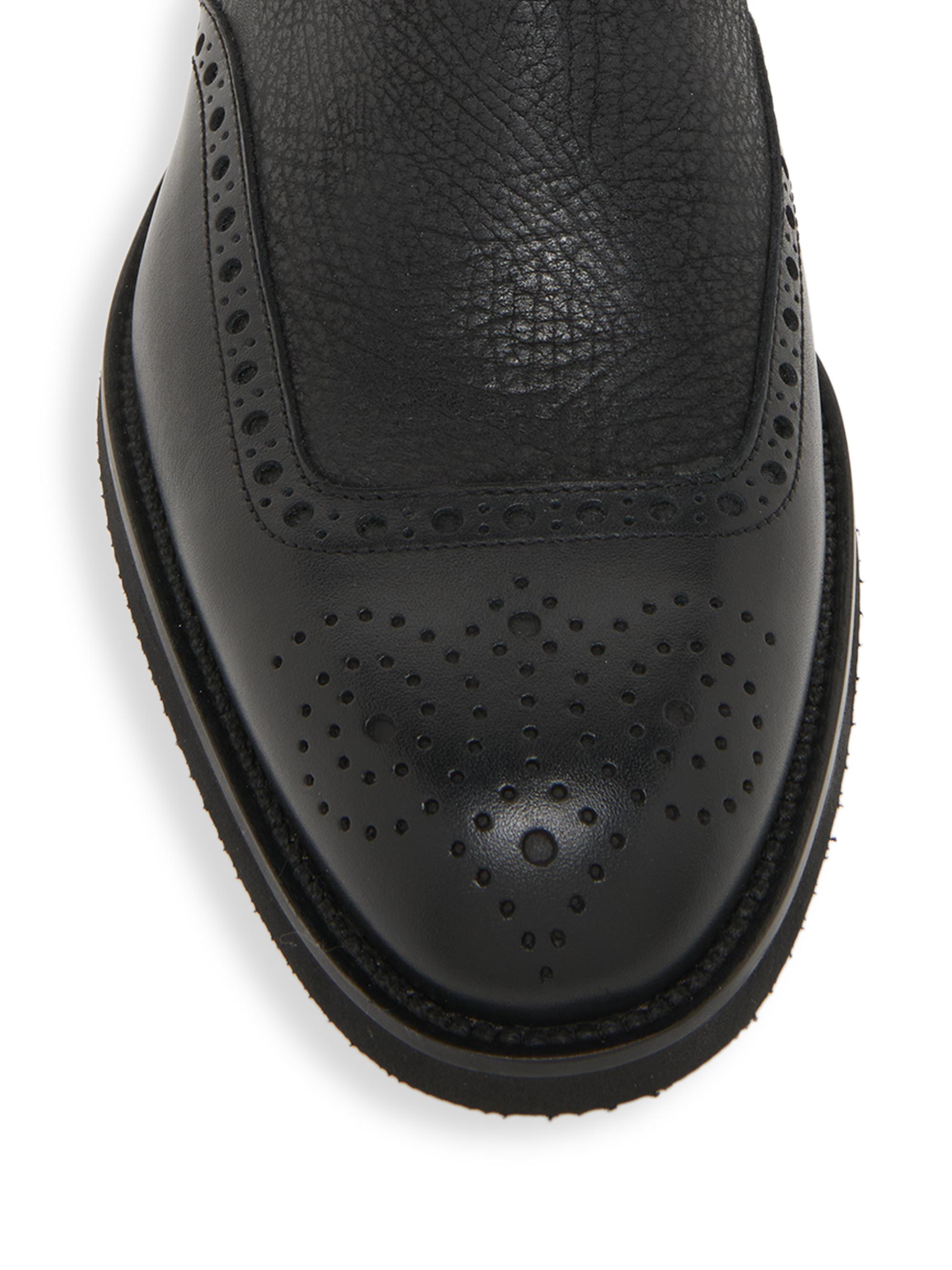 Pollini Perforated Leather Ankle Boots | Saks Fifth Avenue