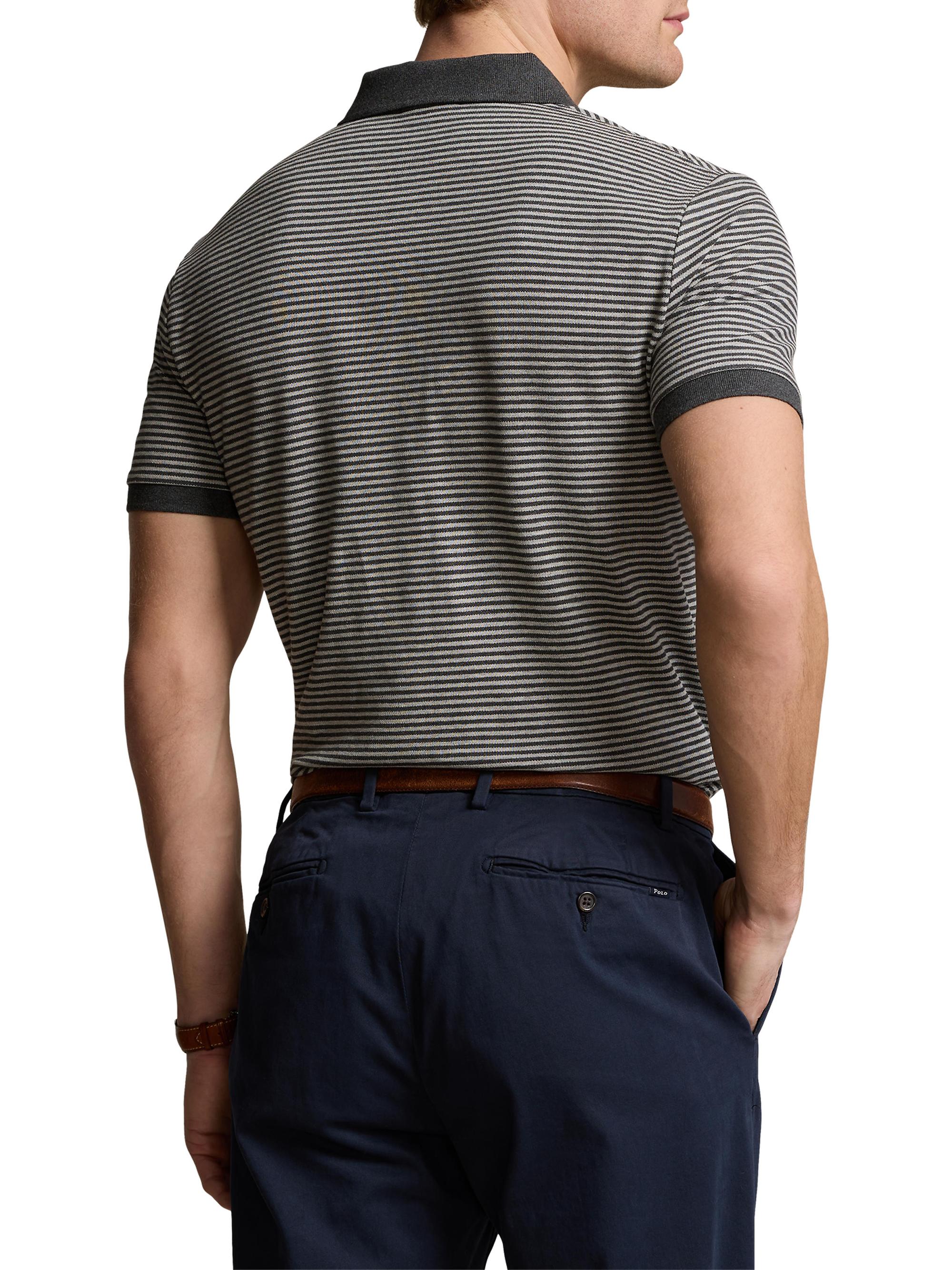 Polo Ralph Lauren Striped Stretch Mesh Polo Shirt | Saks Fifth Avenue
