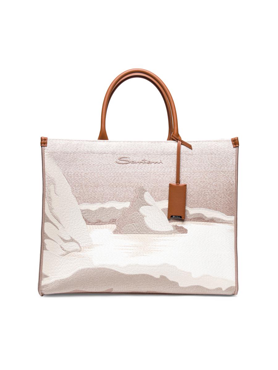 Santoni Embroidered Shopper Tote Bag | Saks Fifth Avenue